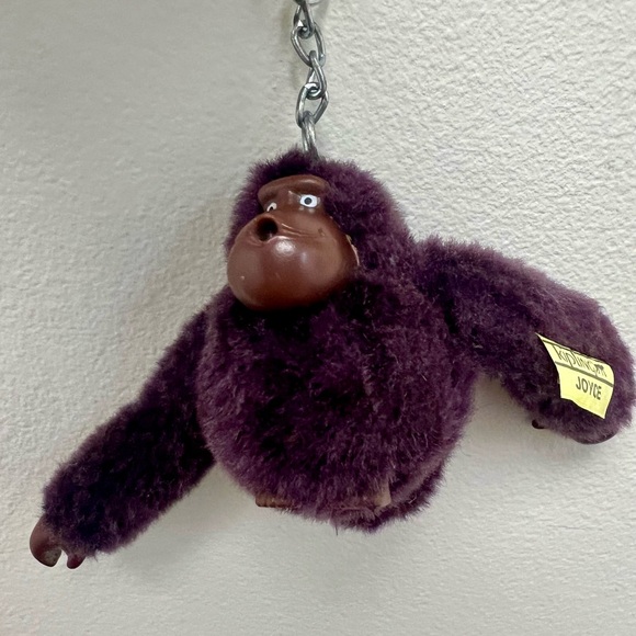 Kipling | Bags | Kipling Joyce Monkey Ape Bag Tag Charm Keychain Purple ...